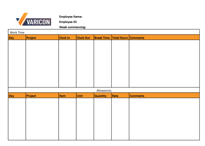 Download a Free Construction Excel Timesheet Template | Varicon