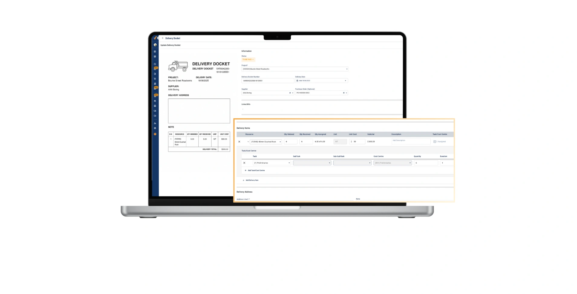 Delivery Docket Management | Varicon